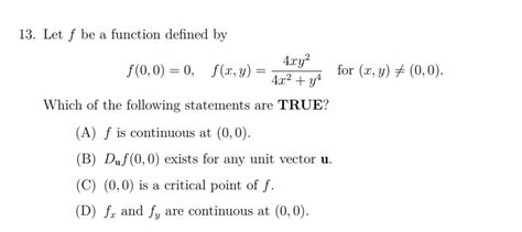 Solved Let F Be A Function Defined By F F X Y Chegg