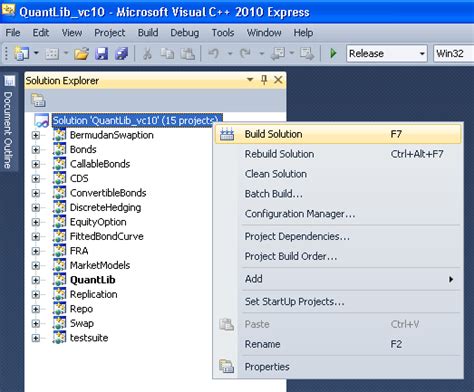 Quantlib Installation In Visual C
