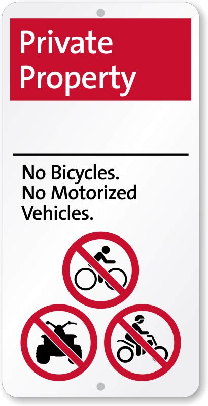 No Motorized Vehicles Signs Prevent Trespassing