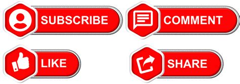 One Set Subscribe Button Collection Png Image Red Color Subscriber Button Collection Elements