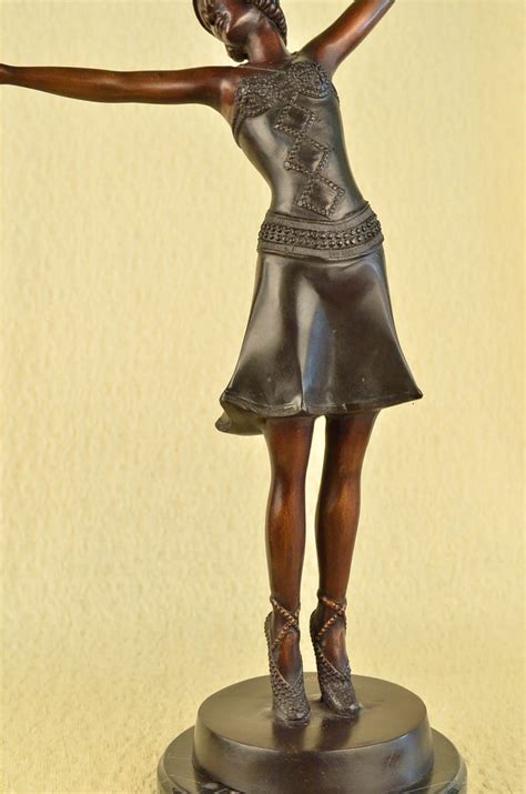 Large Gypsy Dancer By Chiparus Hot Cast Bronze Sculpture Marble Base Statue Art Bronzhaus