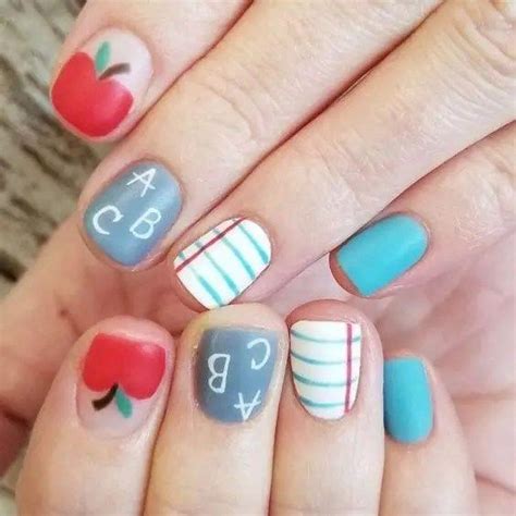40 Fun Back To School Nail Ideas Kindergarten Teacher Nails Fun