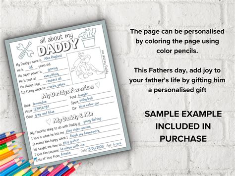 All About My Daddy Fill In The Blank I Fathers Day T I Etsy