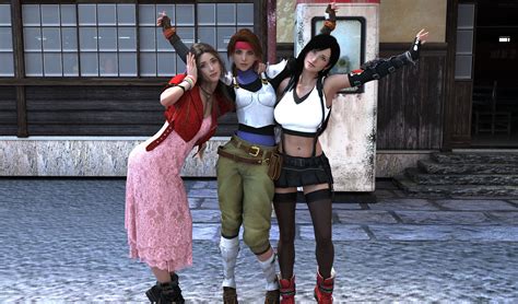 Aerith Jessie And Tifa By Daz By Haozhiang On Deviantart