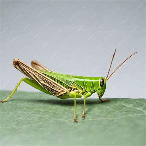 Premium Photo A Green Grasshopper With A Black Eye And A Black Eye
