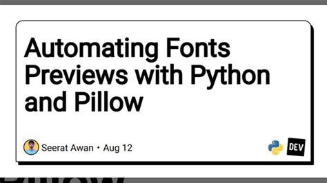 Python 및 Pillow로 글꼴 미리보기 자동화 일일일