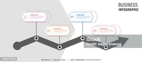 비즈니스 인포그래픽 디자인 템플릿 아이콘과 4개의 4가지 옵션 또는 단계가 있는 벡터입니다 프로세스 다이어그램 프리젠테이션 워크플로 레이아웃 배너 순서도 정보 그래프 스톡