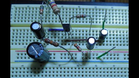 Common Emitter Amplifier On Breadboard Circuit
