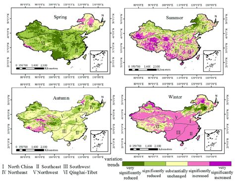 Spatiotemporal Variations In Seasonal Average Lst From 2003 To 2018
