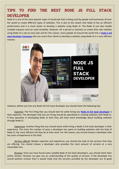 tips to find the best node js full stack developer by kash info