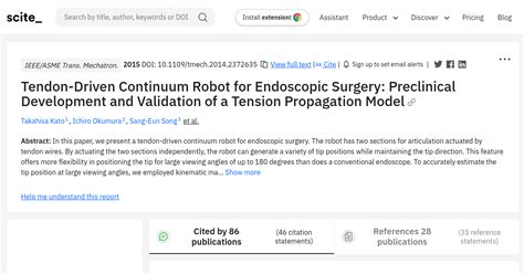Tendon Driven Continuum Robot For Endoscopic Surgery Preclinical