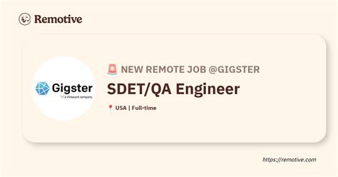 Hiring Sdetqa Engineer Gigster