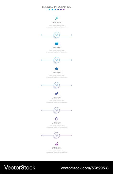 Vertical Progress Bar Featuring 6 Arrow Shaped Vector Image