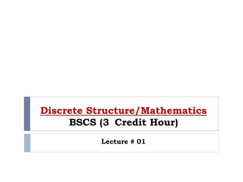 Discrete Structures And Their Introduction Pptx Educational