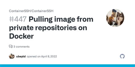 Pulling Image From Private Repositories On Docker Issue ContainerSSH ContainerSSH GitHub
