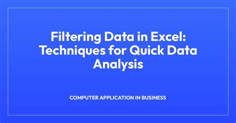 Filtering Data In Excel Techniques For Quick Data Analysis Gender