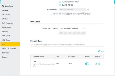add ipv6 firewall configuration to expose port outside in ax53 home