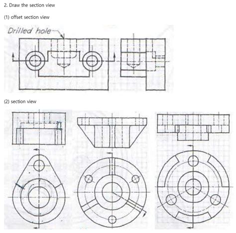 Solved 2 Draw The Section View 1 Offset Section View