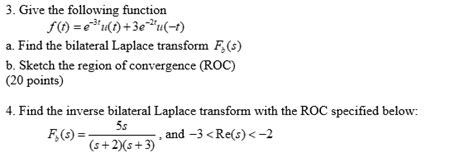 solved 3 give the following function