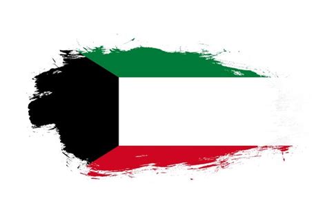 Premium Photo Flag Of Kuwait On White Stroke Brush Background
