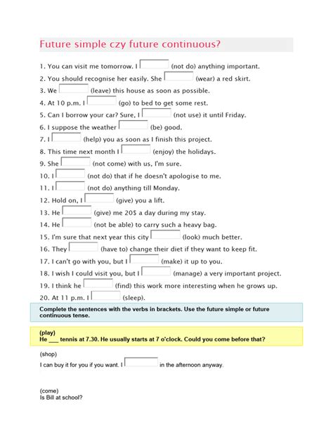 Future Simple Vs Future Continuous Quiz Pdf