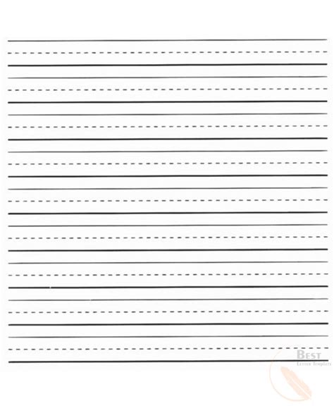 Printable Lined Paper Template For Kindergarten Free Printable Download