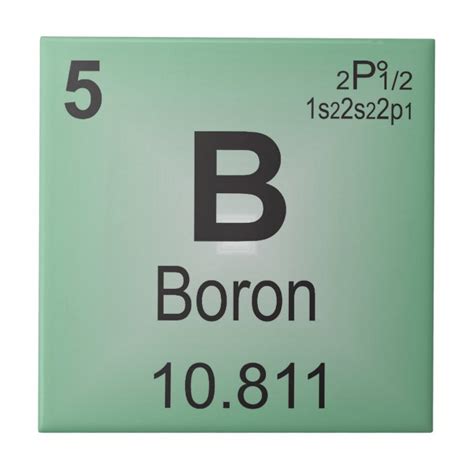Boron Individual Element Of The Periodic Table Tile Zazzle