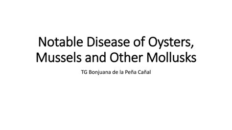 Notable Diseases Of Shellfish Pptx