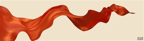 플라잉 오렌지 실크 직물 직물 깃발 배경 매끄럽고 우아한 오렌지 새틴 베이지색 배경에 격리되어 그랜드 오프닝식을 위한 배경 오렌지 커튼 3d 벡터 그림입니다 스카프에 대한