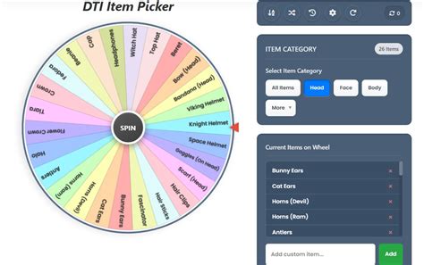 150 Dti Items Wheel Spin And Pick Random Items