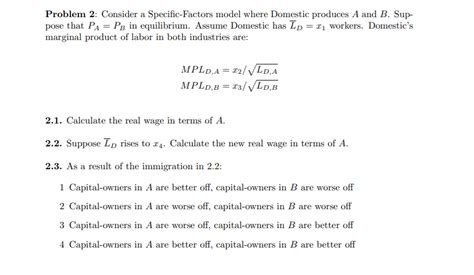Solved Problem 2 Consider A Specific Factors Model Where