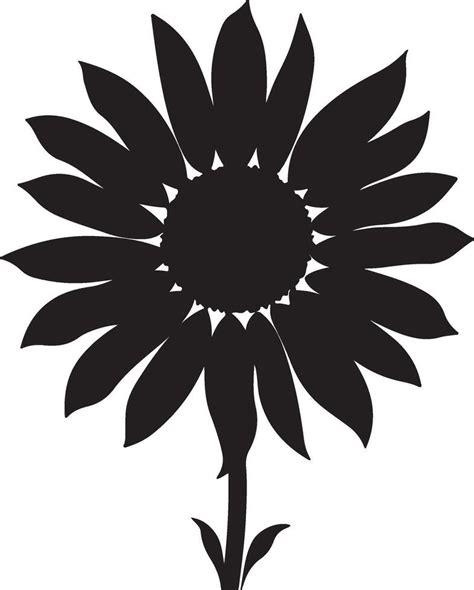 Sunflower Silhouette Vector Illustration White Background 41163102