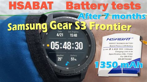 Tests 1350 mAh battery Samsung Gear S3 HSABAT after seven months - YouTube