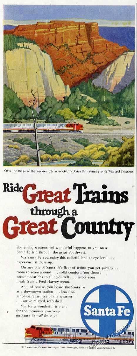 Santa Fe Train Posters Vintage Travel Posters Travel Posters