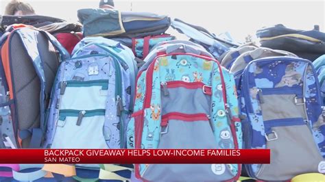 Backpack Giveaway In San Mateo Helps Low Income Families Youtube