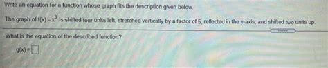 Solved Write An Equation For A Function Whose Graph Fits The