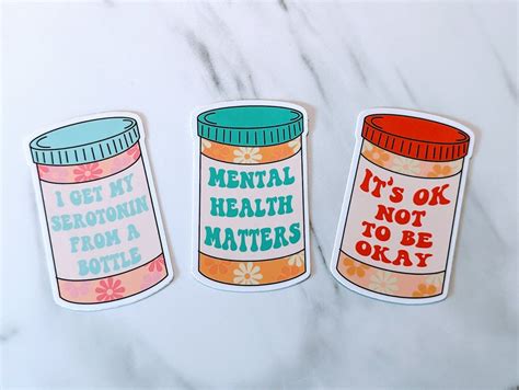 Mental Health Pill Bottle Sticker Waterproof Vinyl Sticker Etsy
