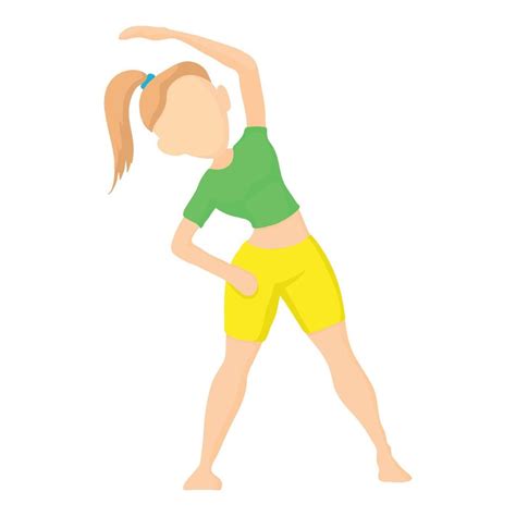 Girl Doing Exercises Icon Cartoon Style 14859638 Vector Art At Vecteezy