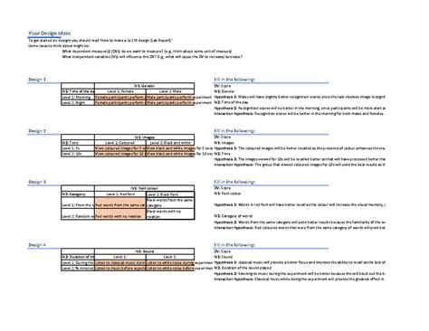 psy lab experiment ideas recognition and recall your design ideas