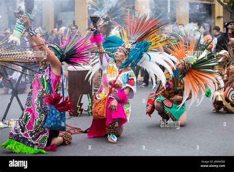 Members Of Xiuhcoatl Danza Azteca Dance Troupe Performing Ceremony At