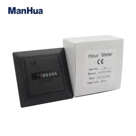 hm 1 manhua digital square counter hour meter black type counter ac220