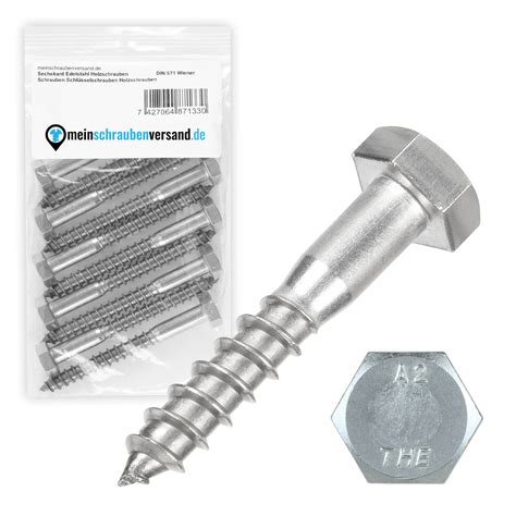 Msv Vpe 100 Stück Sechskant Holzschrauben 6 X 20 Mm Din 571