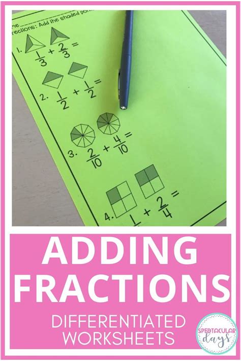 Adding Fractions With Like Denominators A Vaap Resource Elementary Reading Special