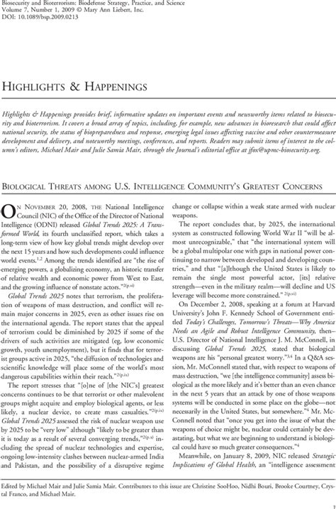 Highlights And Happenings Biosecurity And Bioterrorism Biodefense