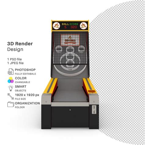 Skee Ball Arcade Game Modelagem 3d Arquivo Psd Jogo De Arcade Realista🐣