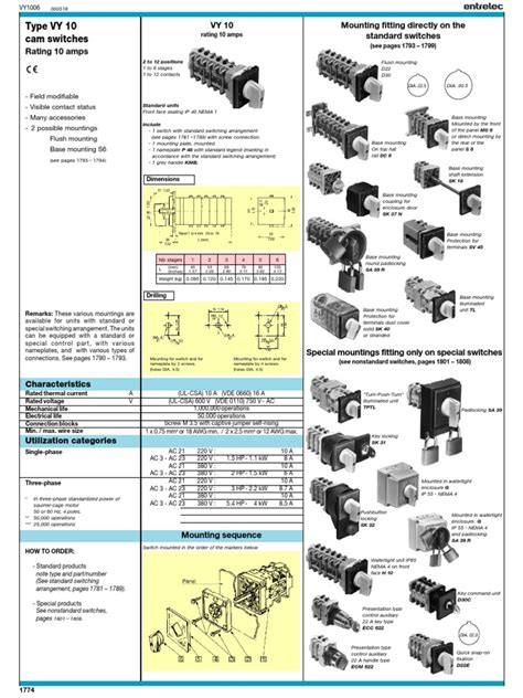 Entrelec Switches Pdf Mains Electricity Alternating Current