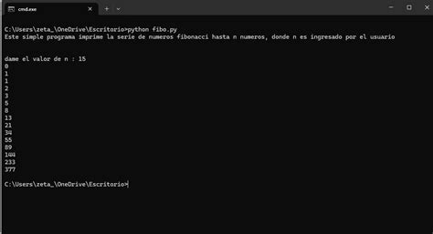 el blog de flamer imprimir la serie fibonacci en python