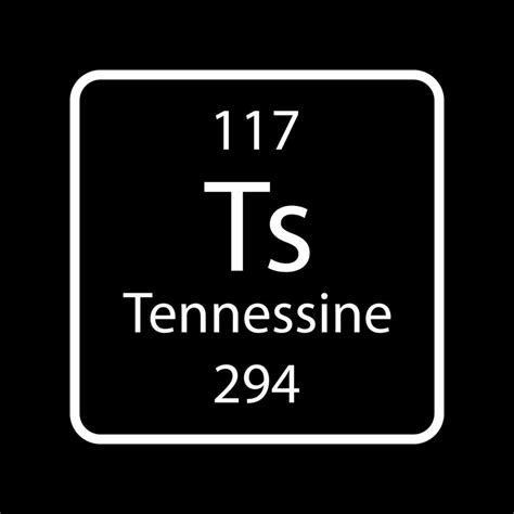 Element 117 Symbol Tennessine Chemical Element Chemical Symbol