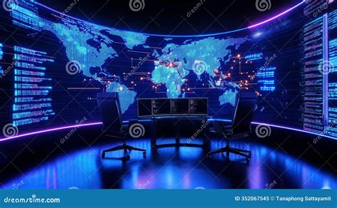 Cybersecurity Monitoring Dashboard Showing Real Time Network Activity And Threat Analysis