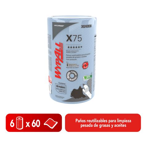 Paño De Limpieza Wypall X 75 Rollo De 60 Pañitos